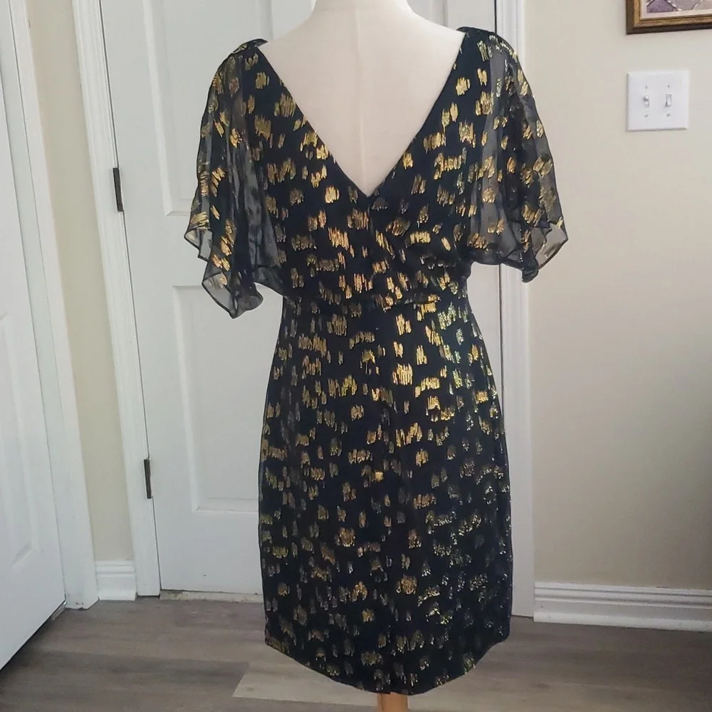 Kay Unger | Dresses | Kay Unger Gold Foil Dress | Poshmark